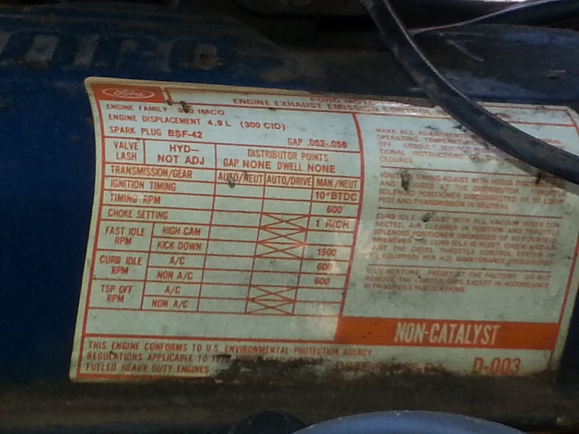 78 300 Valve cover emissions labels - Ford Truck Enthusiasts Forums