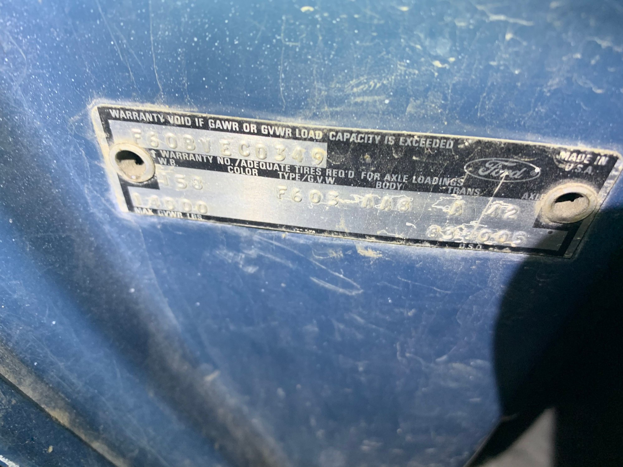 Need help decoding a79 f600 , mainly rear axle - Ford Truck Enthusiasts ...