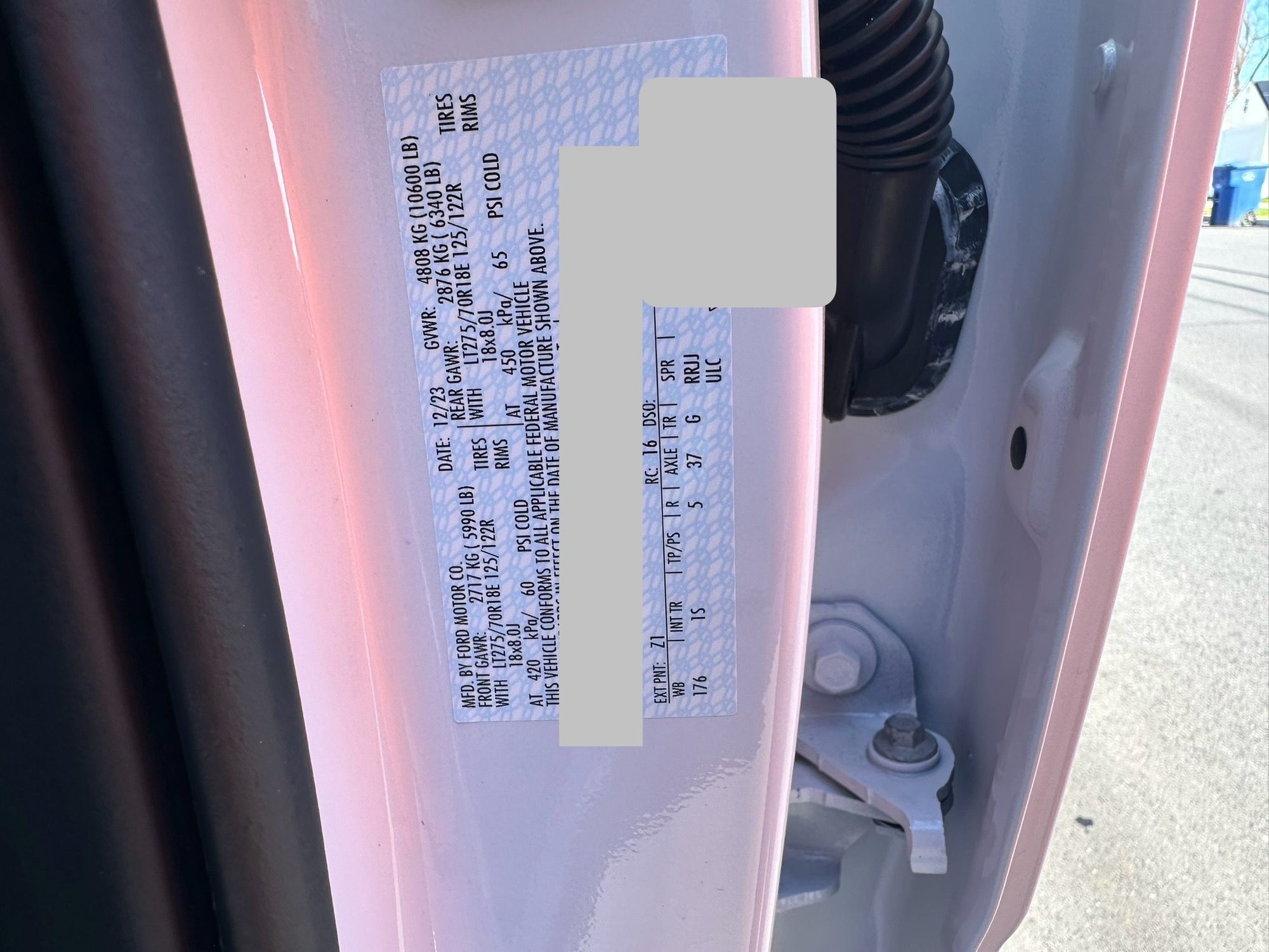 Anyone know the payload rating on 2023 F250 with Payload Package ...