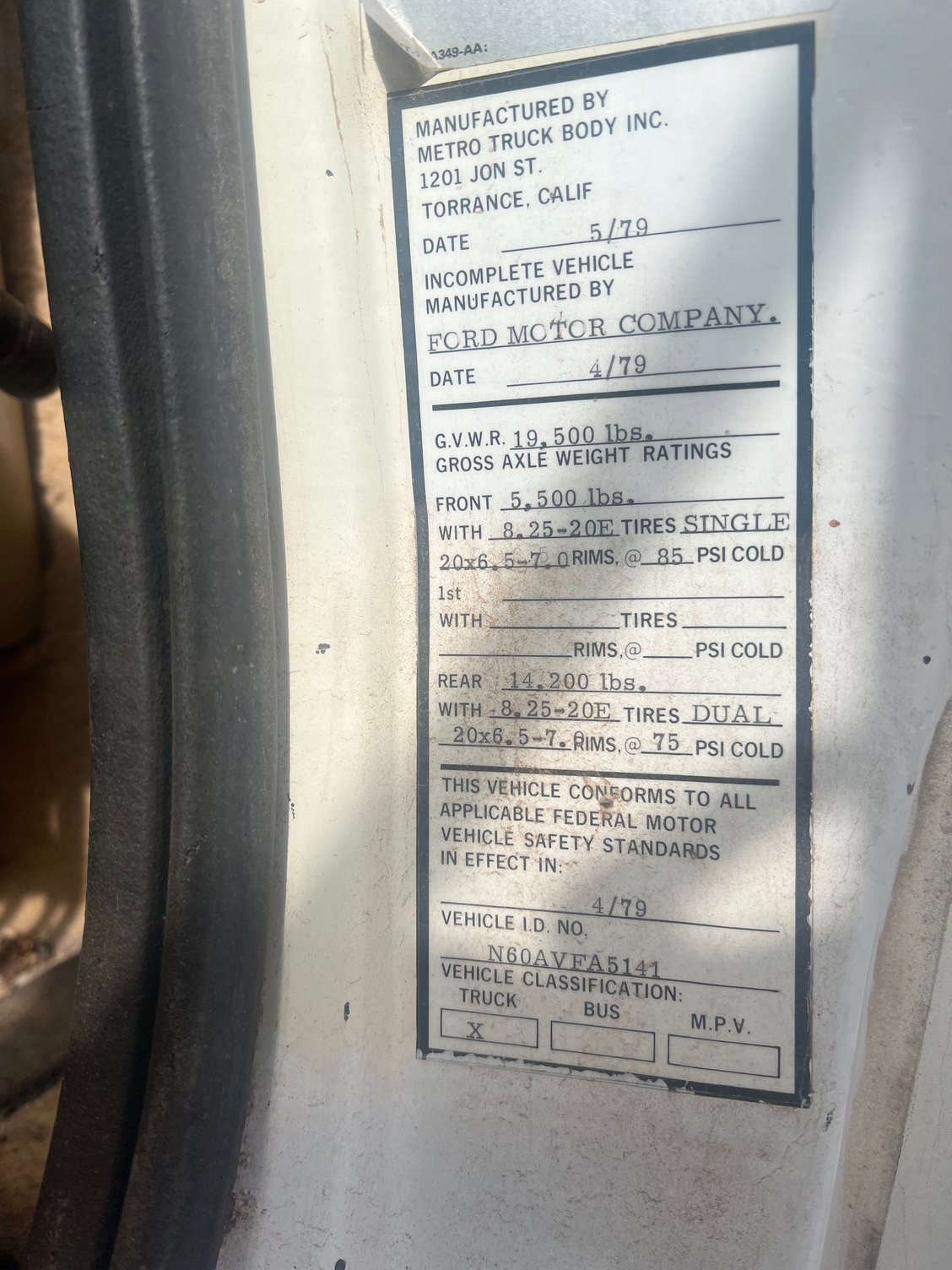 1979 LN-600 trans info needed and VIN decode???? - Ford Truck ...