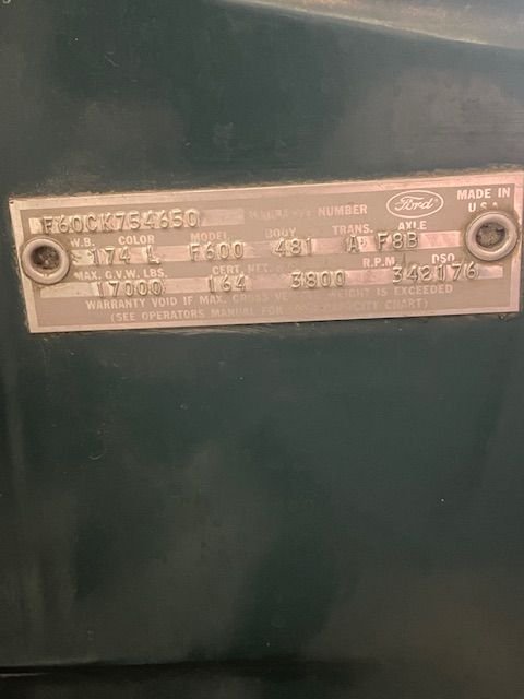 1966 Ford F600, need axle decode and brake parts source - Ford Truck ...