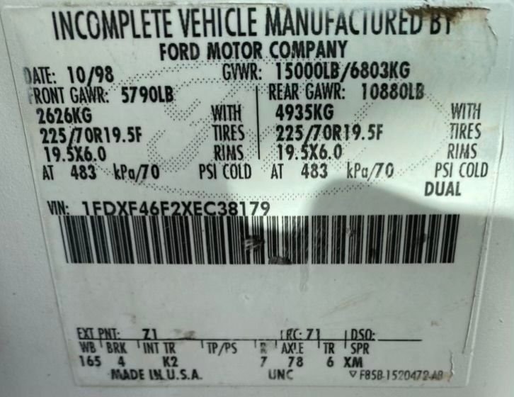 Question about door sticker on 99 F450 - Ford Truck Enthusiasts Forums
