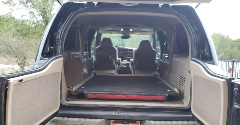 Truck bed slide in the back of the Excursion - Ford Truck Enthusiasts ...