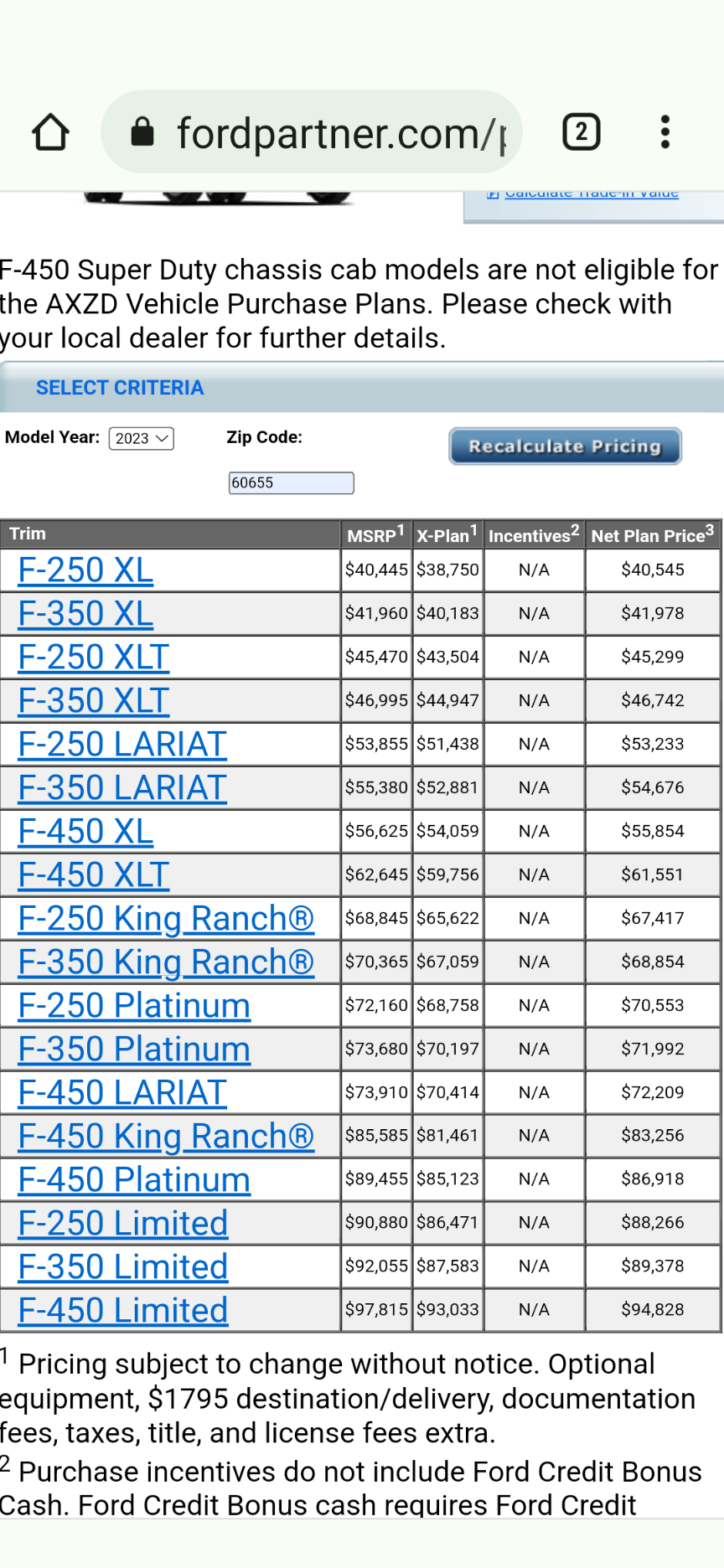 X-Plan Preview Order Form says Retail - Ford Truck Enthusiasts Forums