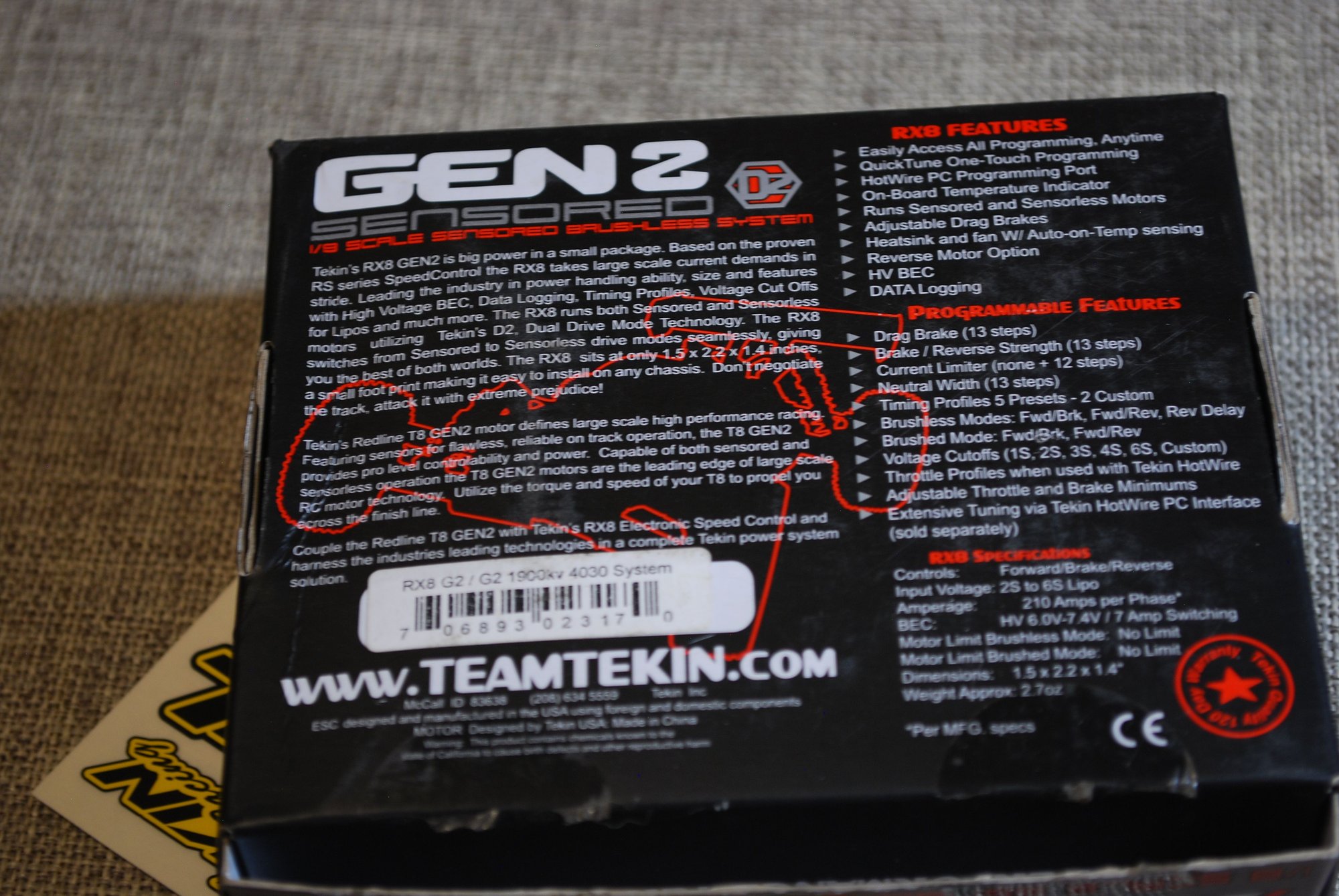 Tekin RX8 Gen2 ESC and T8 1900Kv 1/8 scale motor - R/C Tech Forums