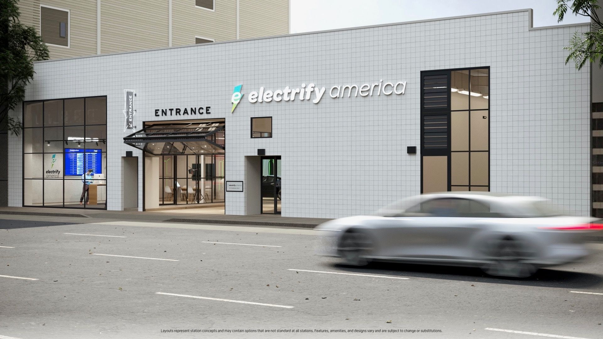 Electrify America's future EV charging stations: Solar canopies ...