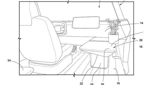 Ford patents movable in-vehicle table